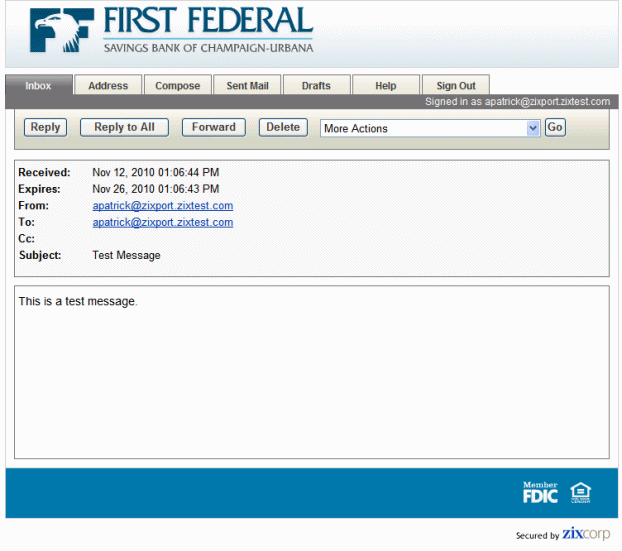 First Federal Savings Bank Secure Email User Awareness Program