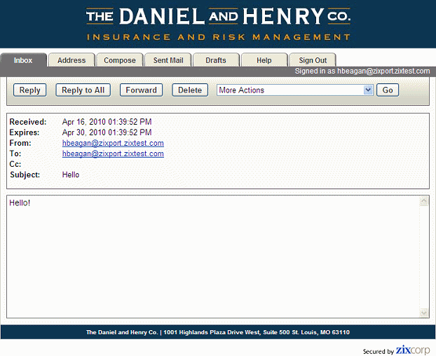 The Daniel and Henry Co. Secure Email User Awareness Program