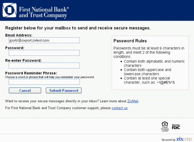 First National Bank and Trust Company Secure Email User Awareness Program